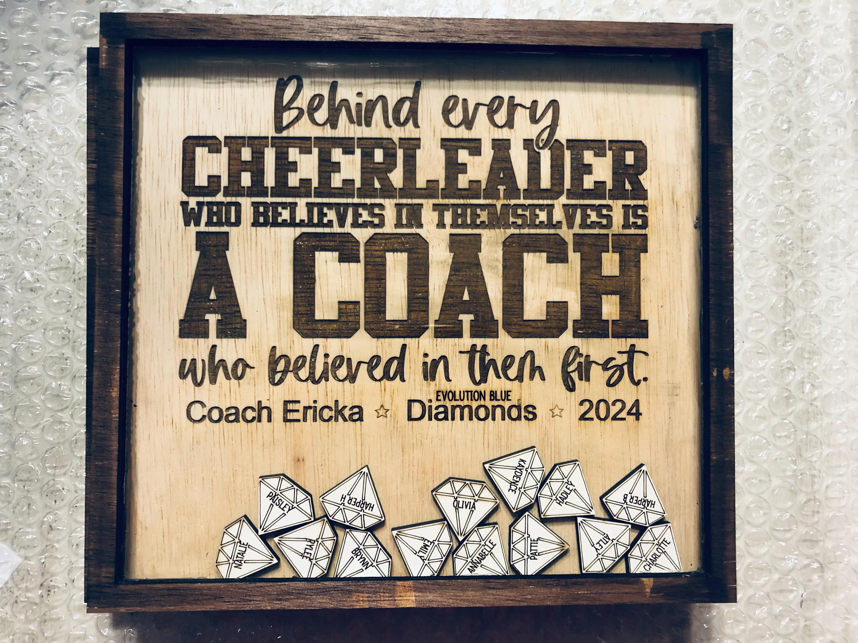 Cheerleading Coach Plaque End of Season Gift Cheer Coach Thank You ...