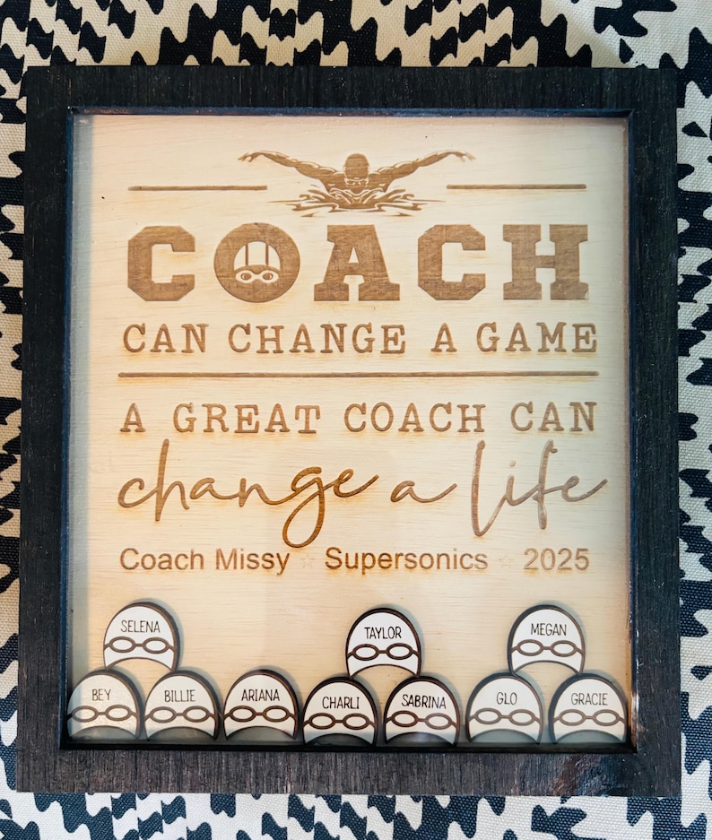 Swim Coach Plaque End of Season Team Gift Swimming Gift for Coach ...
