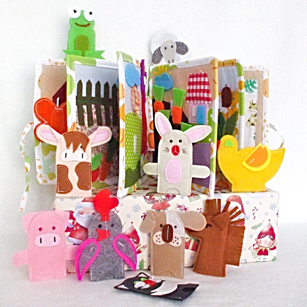 Handmade Farm Animals Quiet Book With Finger Puppets: Toddler Gift - Etsy