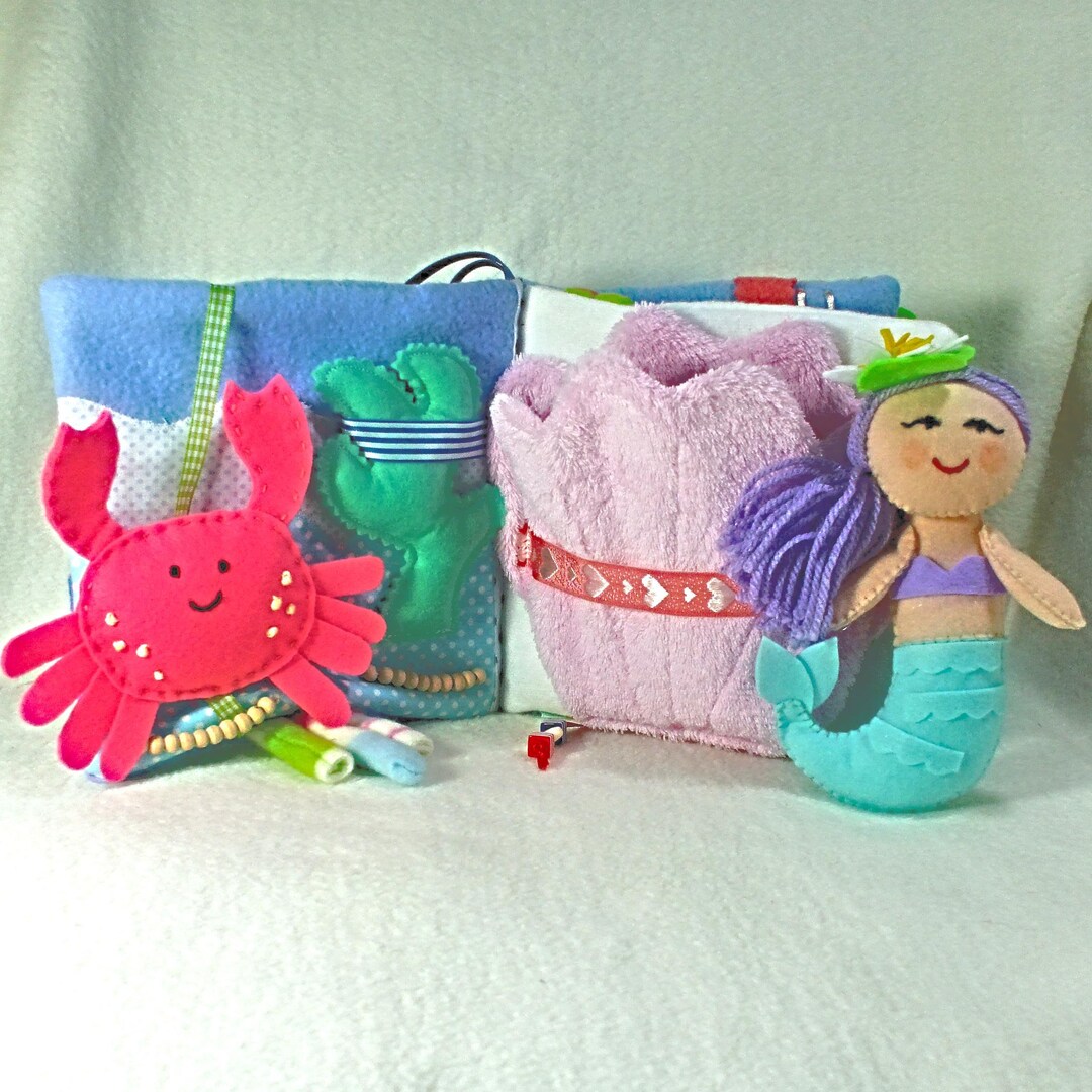 Interactive Quiet Book, Mermaid Cloth Book for Toddlers , Learning Toy ...