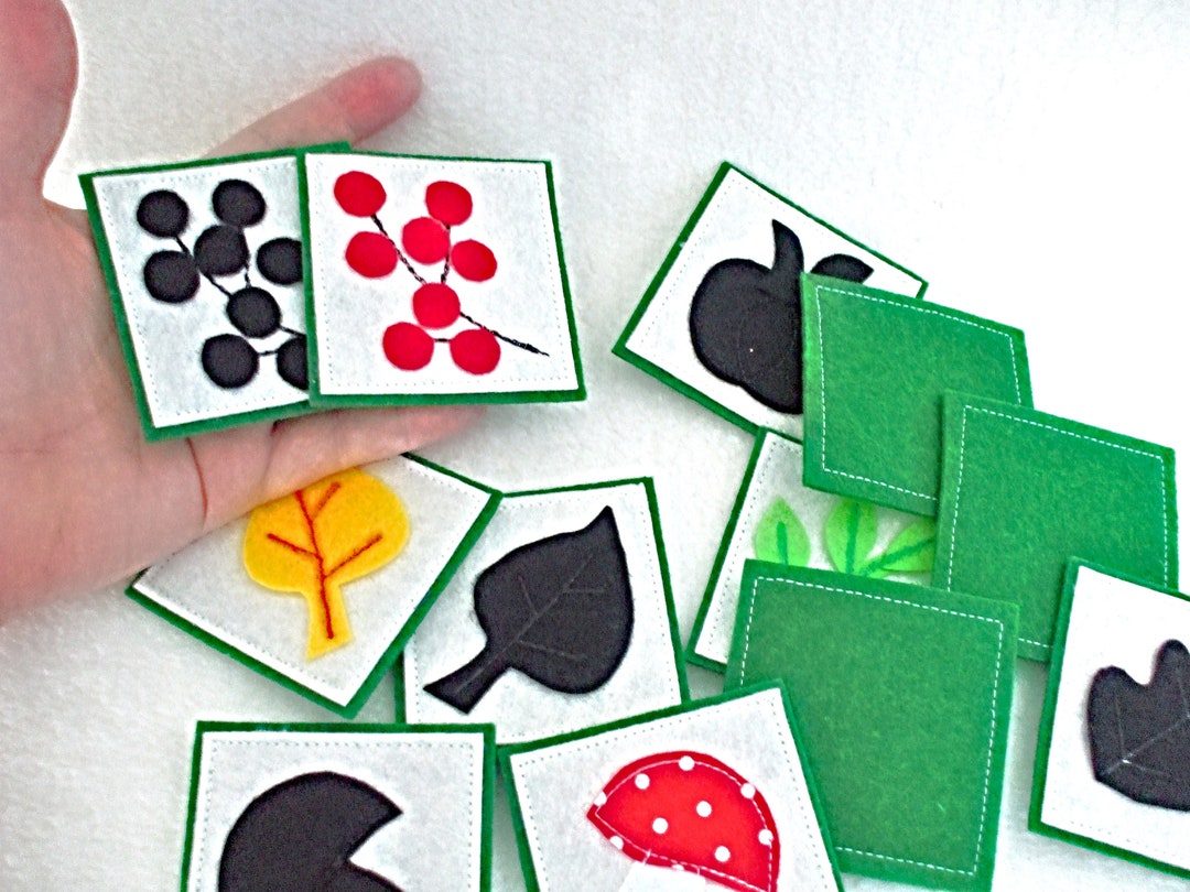 Felt Memory Games Cards ,shadow Matching Cards ,preschool Memory ...