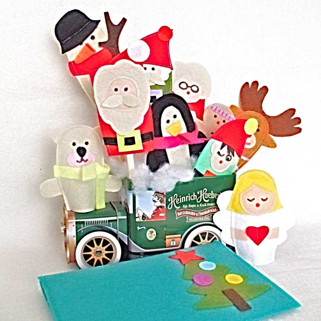 Christmas Finger Puppets: Holiday Story Time Set With Storage Bag - Etsy