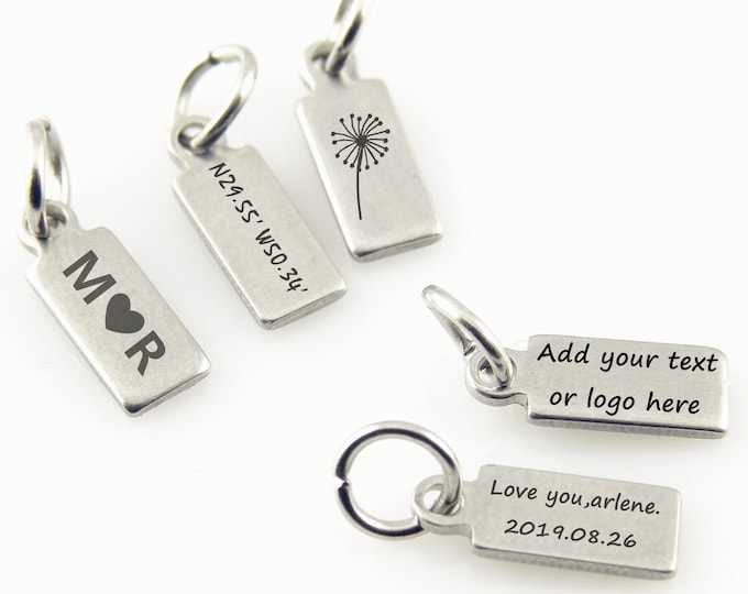 Personalized Mini Rectangle Jewelry Tag Custom Logo Tags Engraved ...