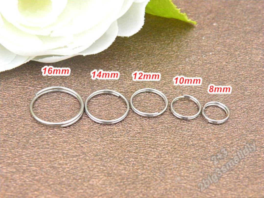 100pcs of 16mm Stainless Steel Split Rings Key Rings,small Rings(9 Size ...