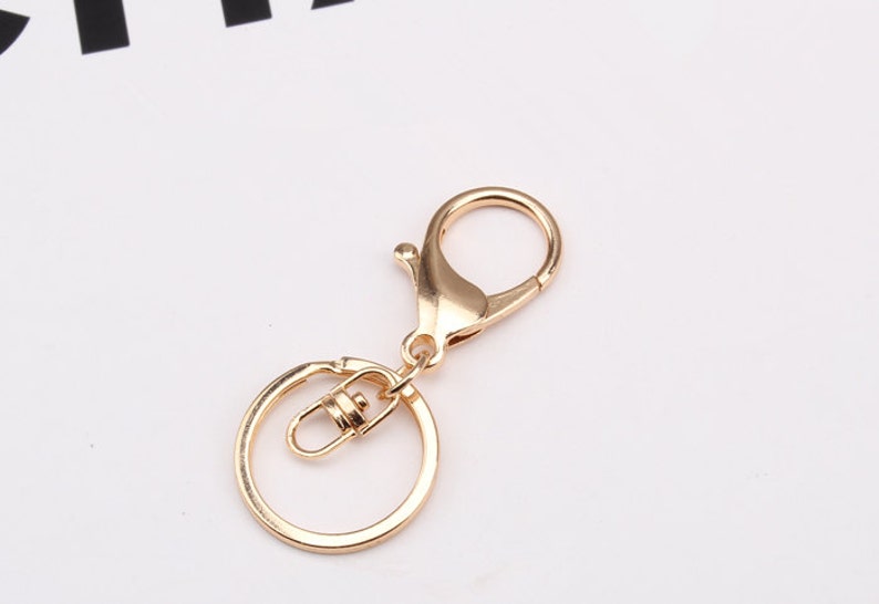 10pcs 30x30mm White gold Key Ring with big Lobster Clasp Flat | Etsy