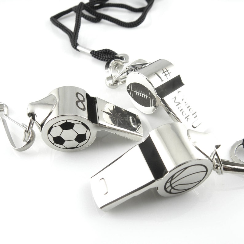 Personalized Whistle Necklace Custom Coach Whistle Necklace Engraved ...