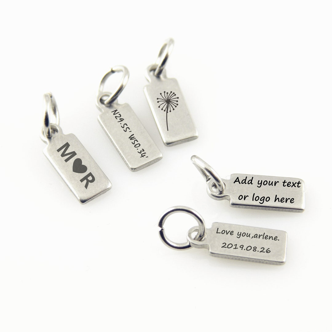 Personalized Mini Rectangle Jewelry Tag Custom Logo Tags Engraved ...