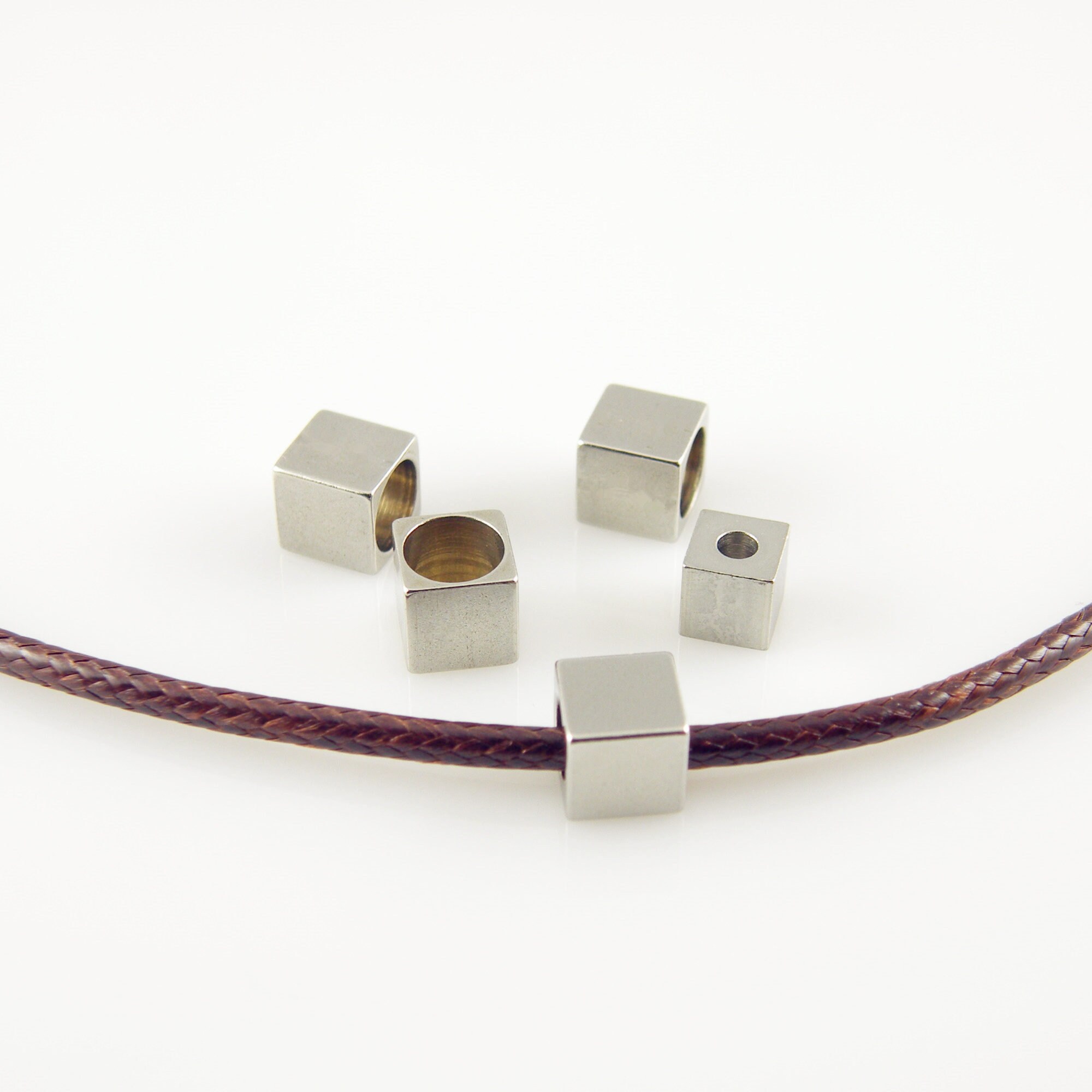 Personalized Square Spacer Bead Custom Text Beads Engraved - Etsy