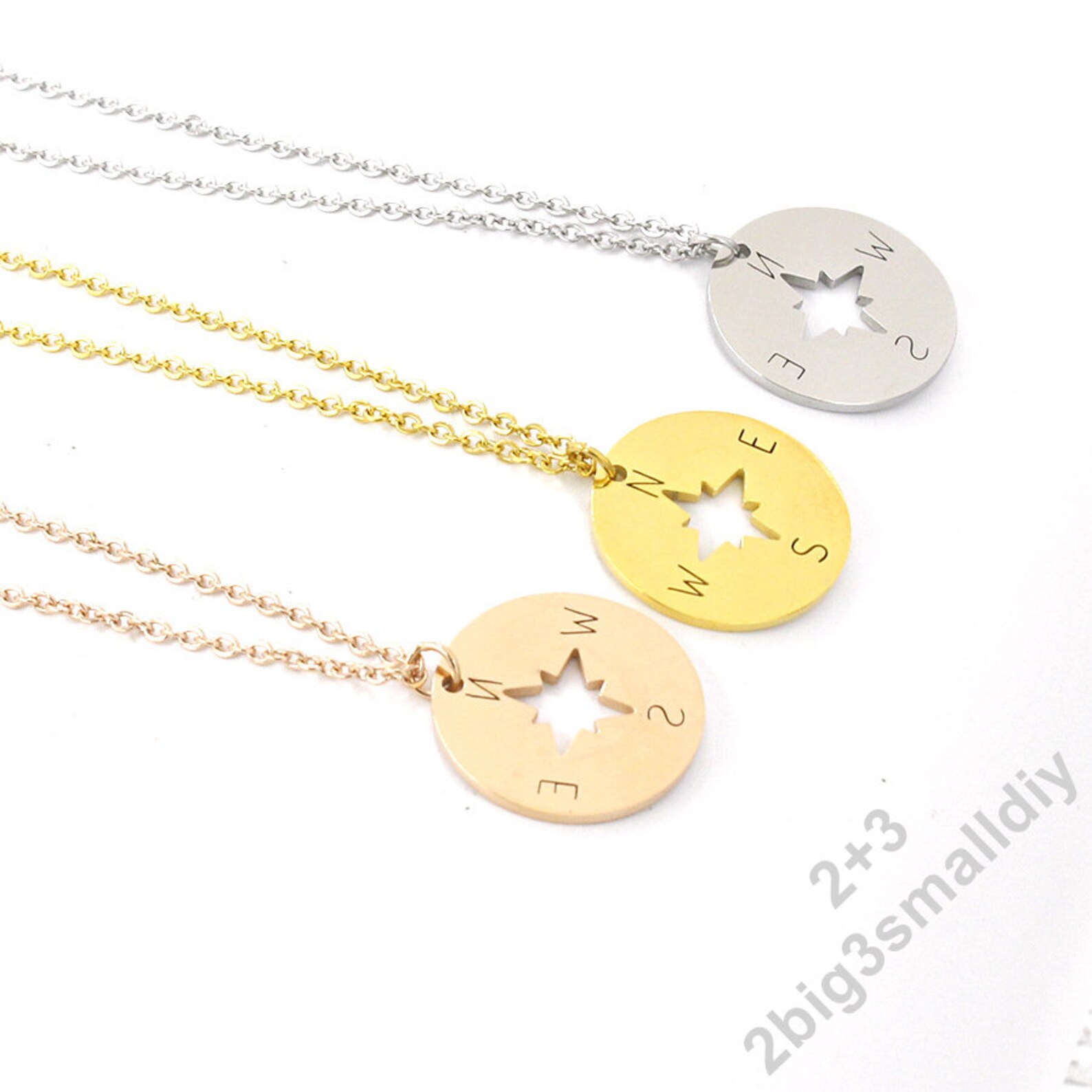 Gold Stainless Steel Compass Disc Charmhollow Out Compass - Etsy