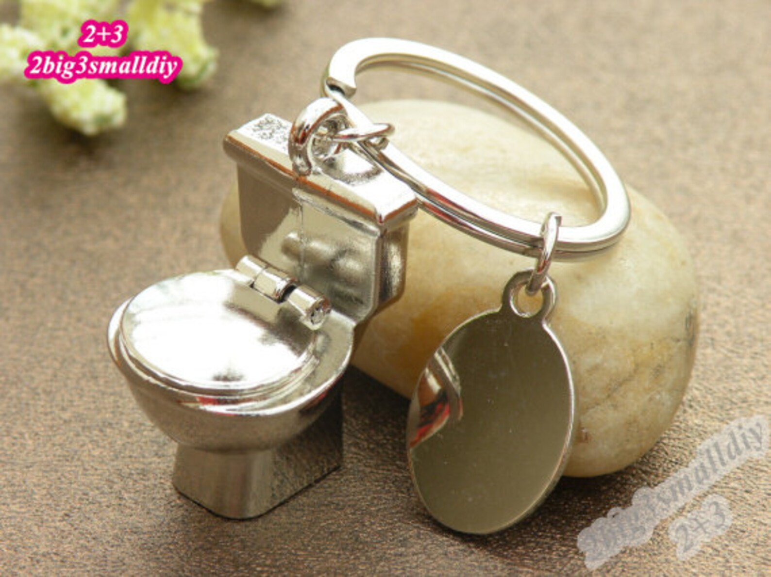 2pcs 30x30mm white gold Key Ring with toilet seat Flat Split | Etsy