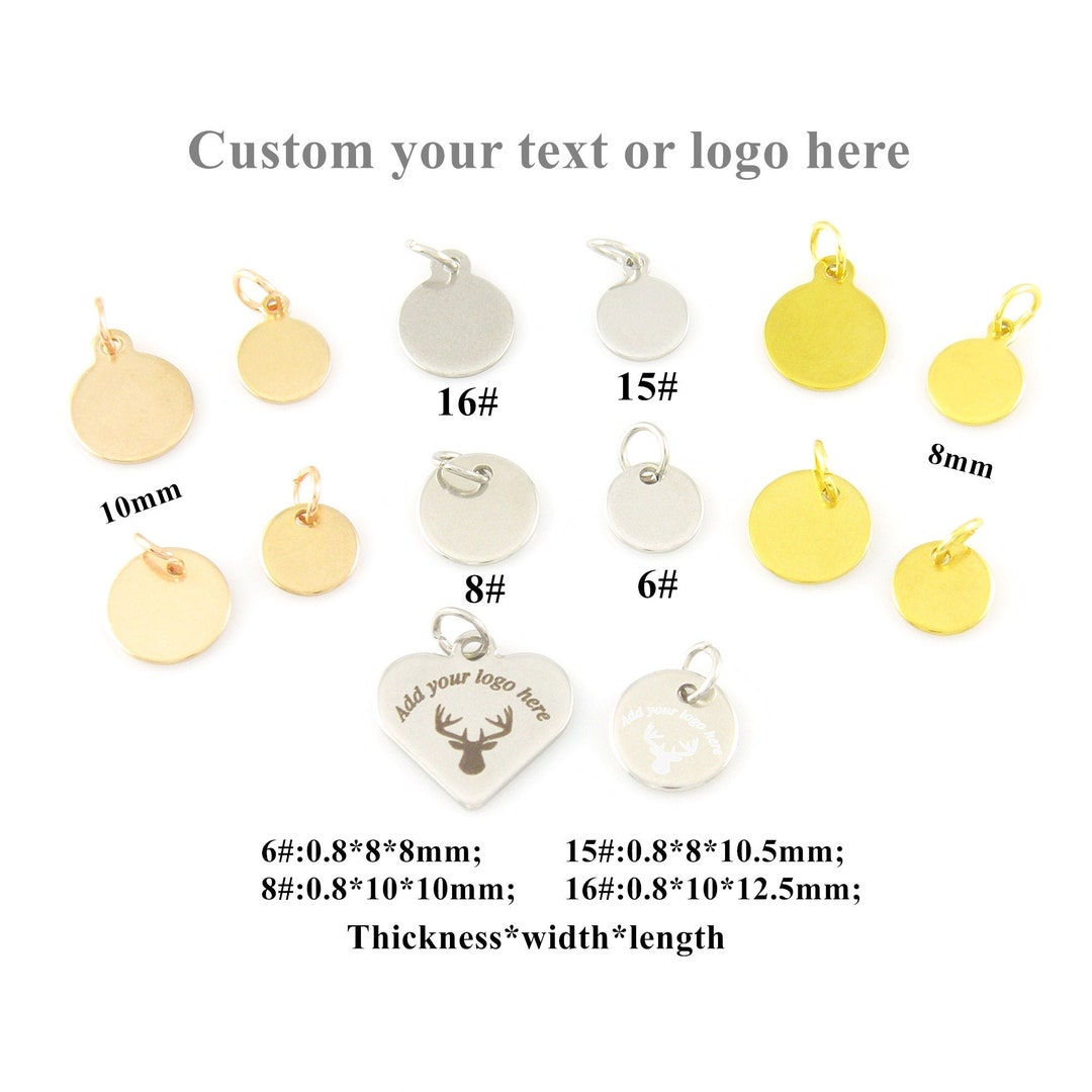 Personalized Mini Jewelry Tag Custom Logo Tags Engraved Rose Gold ...