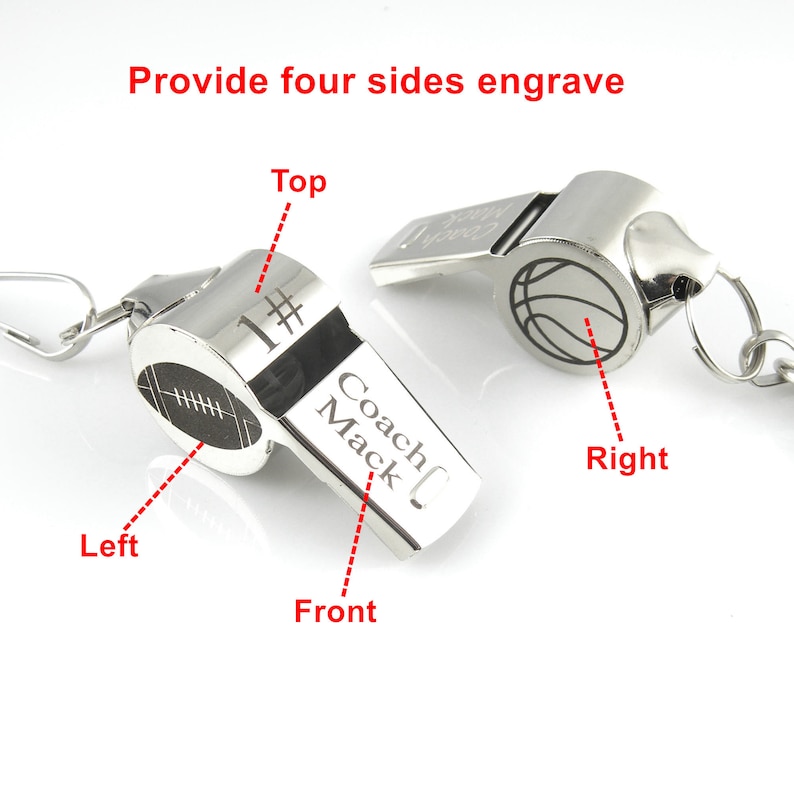 Personalized Whistle Necklace Custom Coach Whistle Necklace Engraved ...