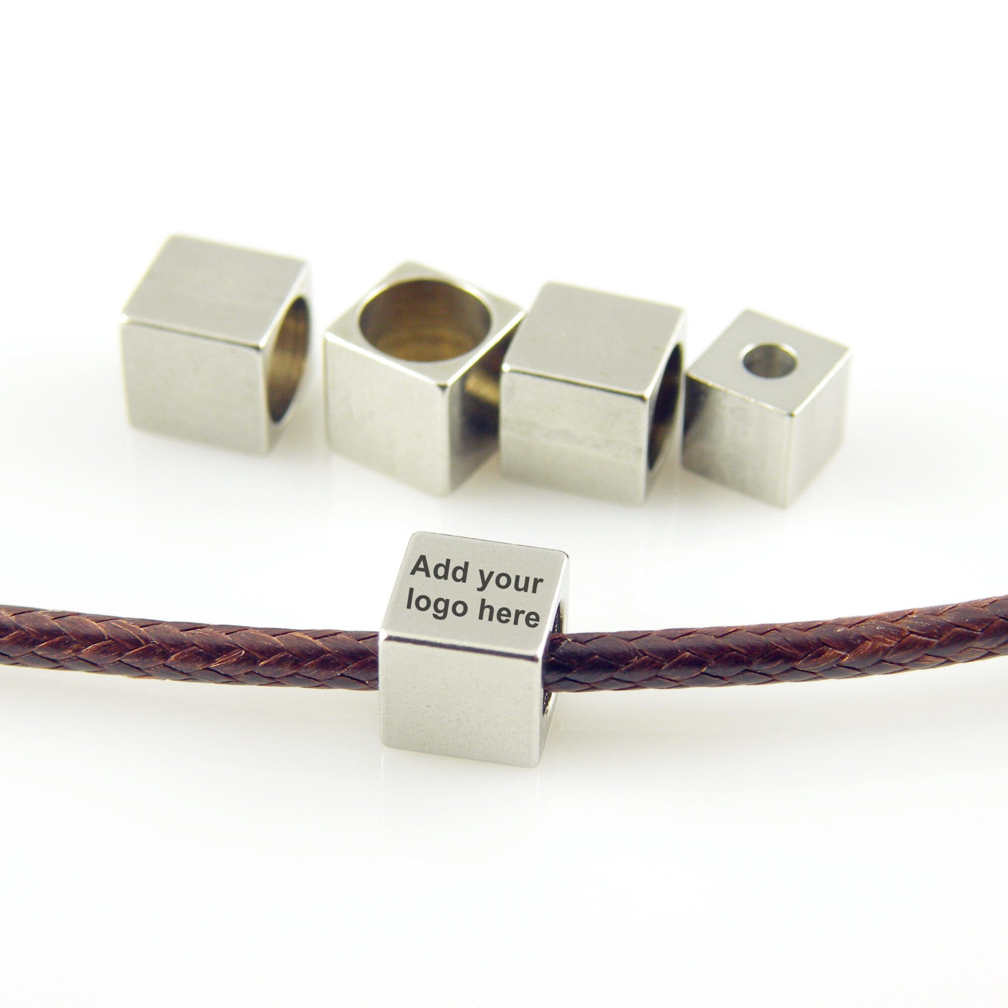 Personalized Square Spacer Bead Custom Text Beads Engraved | Etsy