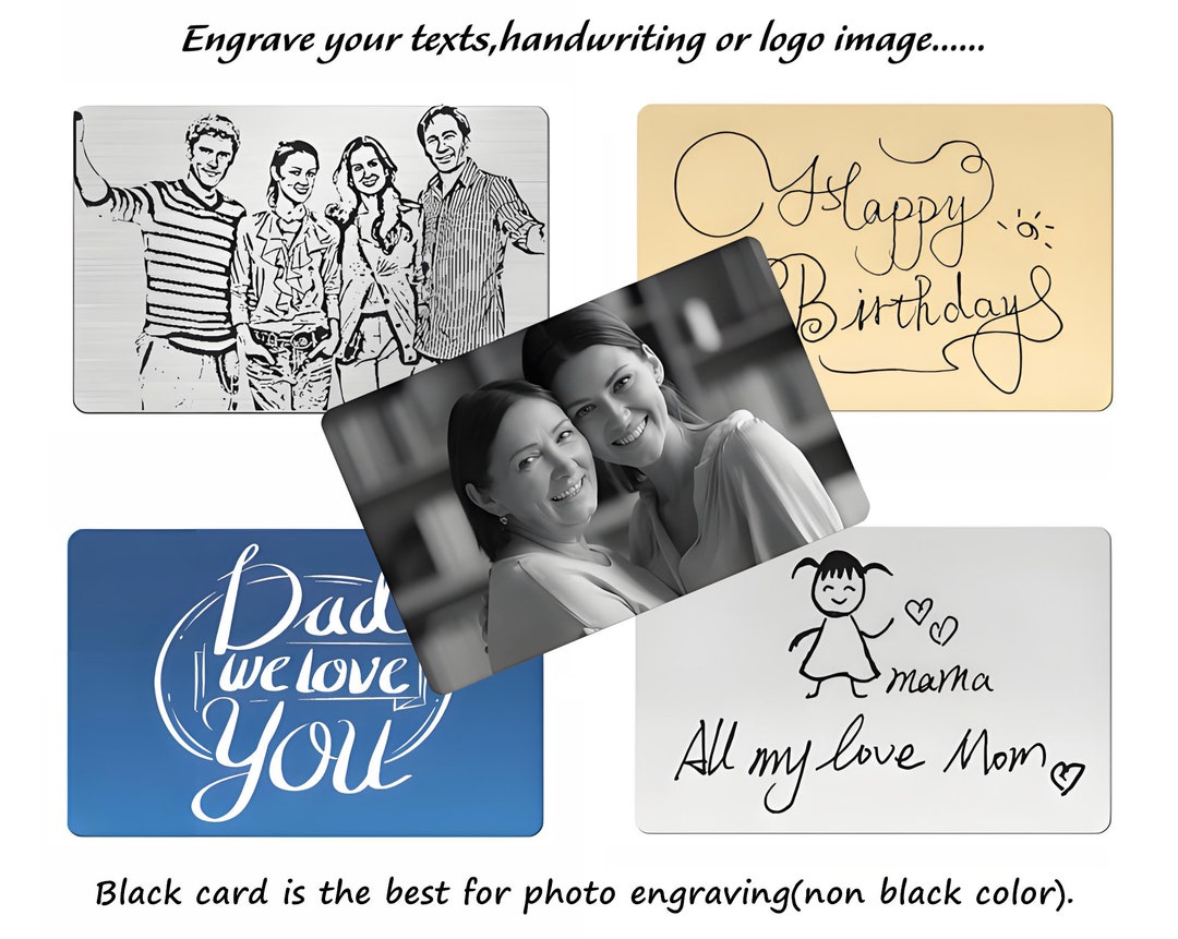 Personalized Wallet Card Engraved Photo Wallet Insert Card Stainless ...
