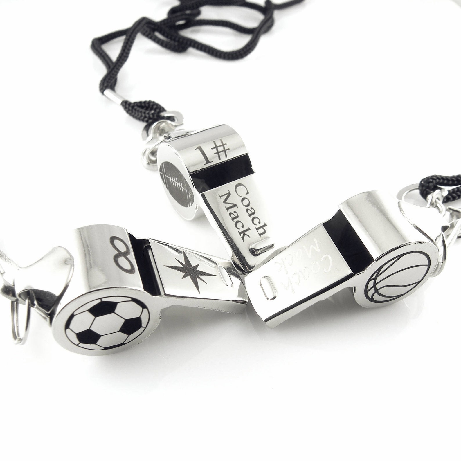 Personalized Whistle Necklace Custom Coach Whistle Necklace Engraved ...