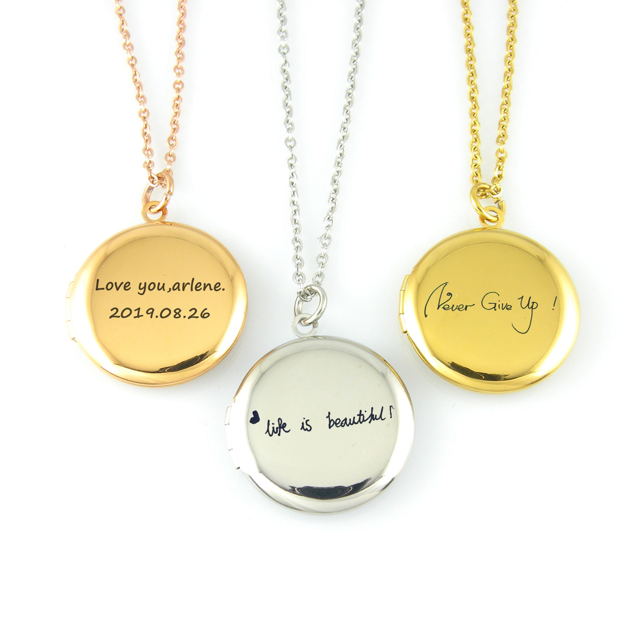 Personalized Round Locket Custom Name Locket Pendant Custom | Etsy