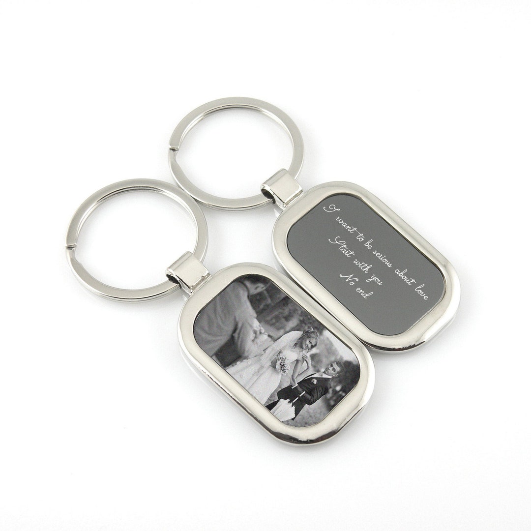 Personalized Photo Keychain Custom Handwriting Key Chain Engraved ...