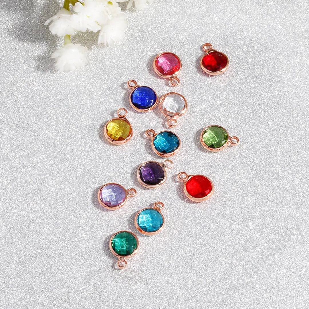 Rose Gold Birthstones,crystal Birthstone Charms,crystal Birthstone ...