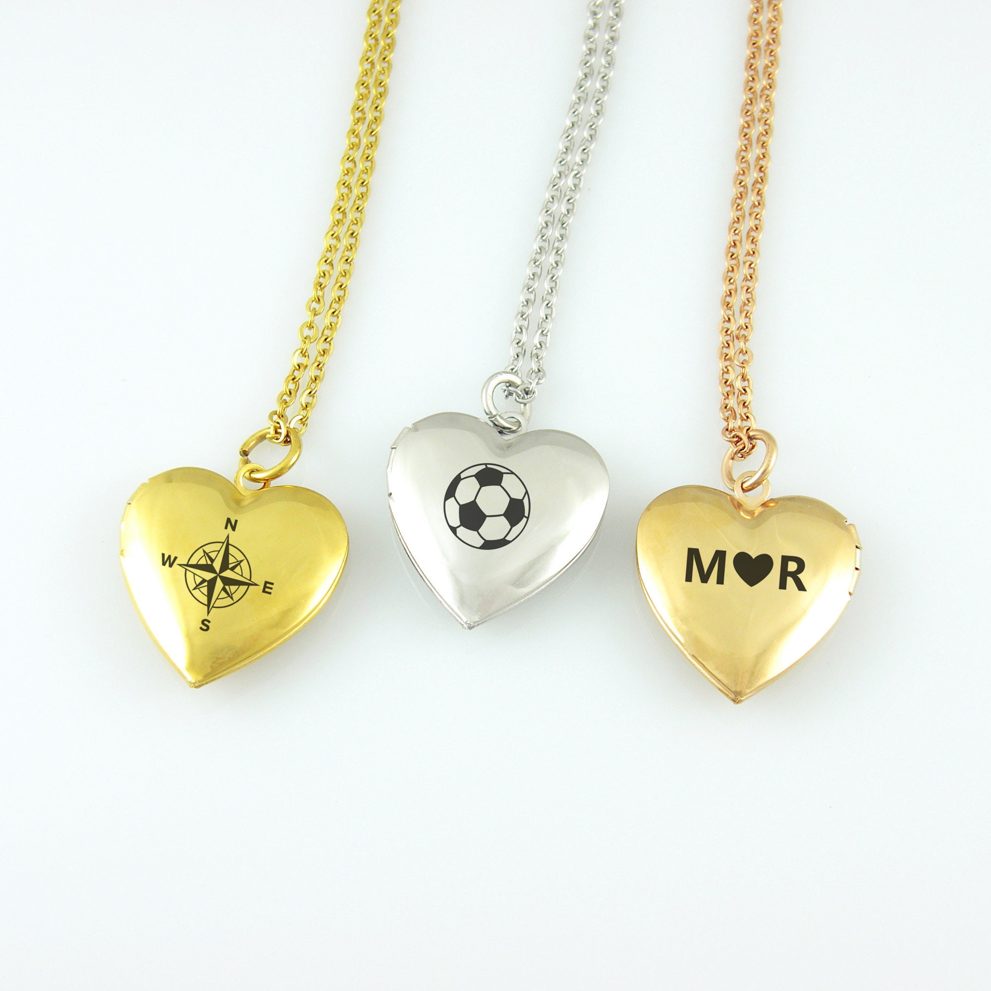 Personalized Heart Locket Custom Name Locket Pendant Custom Engraved ...