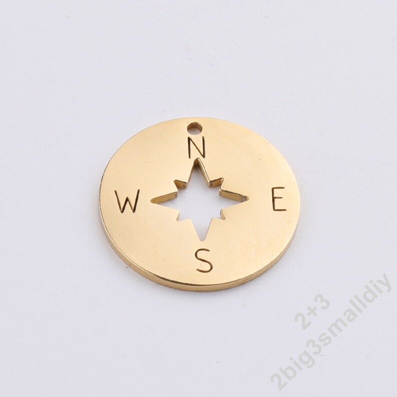 Gold Stainless Steel Compass Disc Charmhollow Out Compass - Etsy