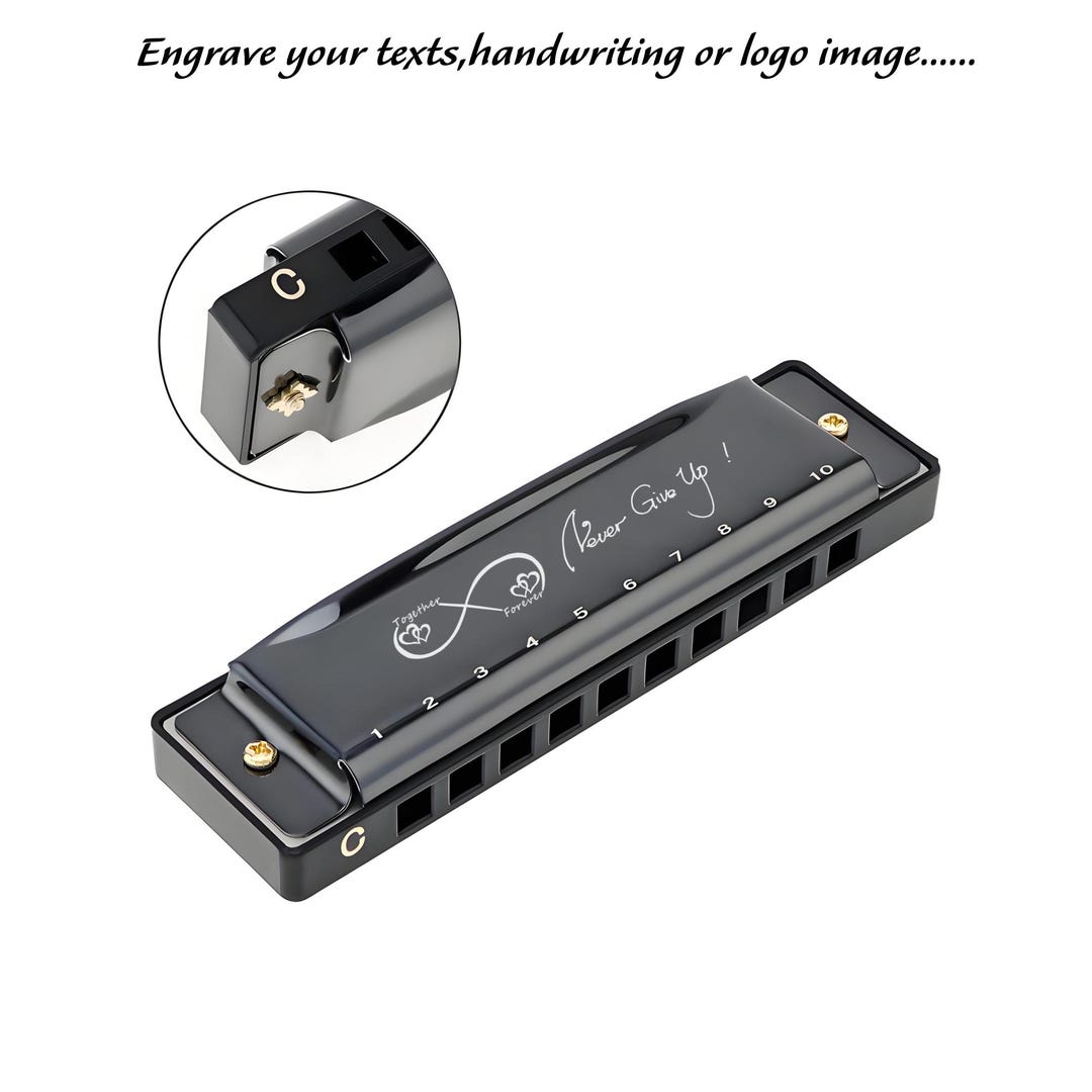 Personalized Harmonica 10 Holes C Key Beginner Custom Stainless Steel Diatonic Harmonica Summer ...