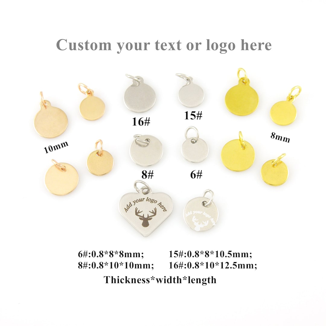 Personalized Mini Jewelry Tag Custom Logo Tags Engraved Rose Gold ...