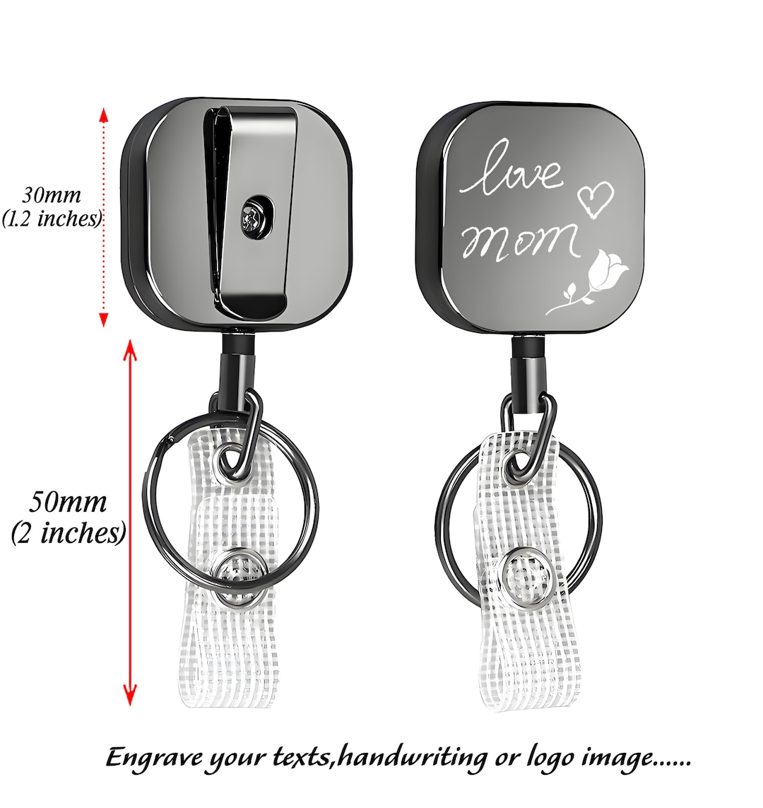 Personalized Retractable Badge Holder Custom Mini Badge Reel With Name ...