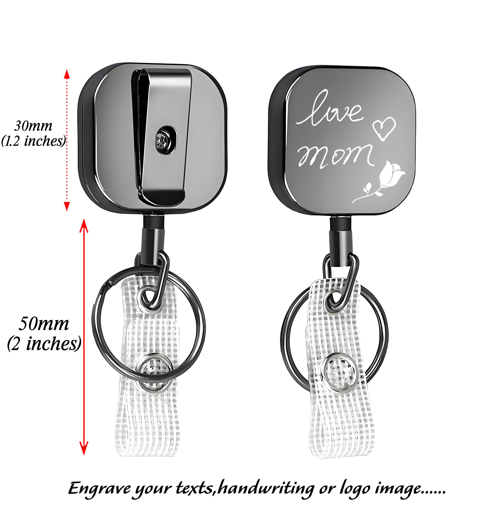 Personalized Retractable Badge Holder Custom Mini Badge Reel With Name ...
