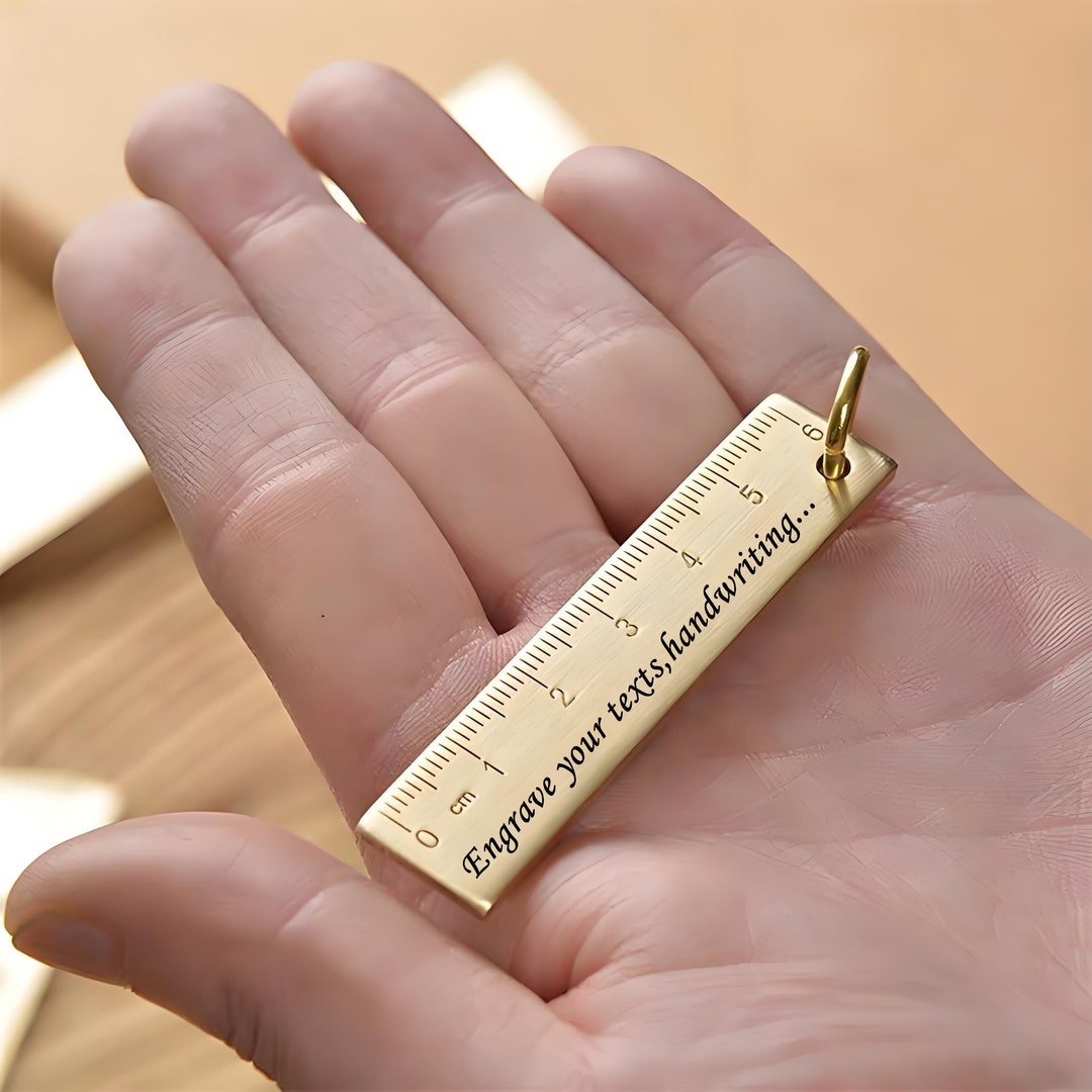 Personalized Mini Brass Ruler Engraved Handwriting Ruler Custom Name ...
