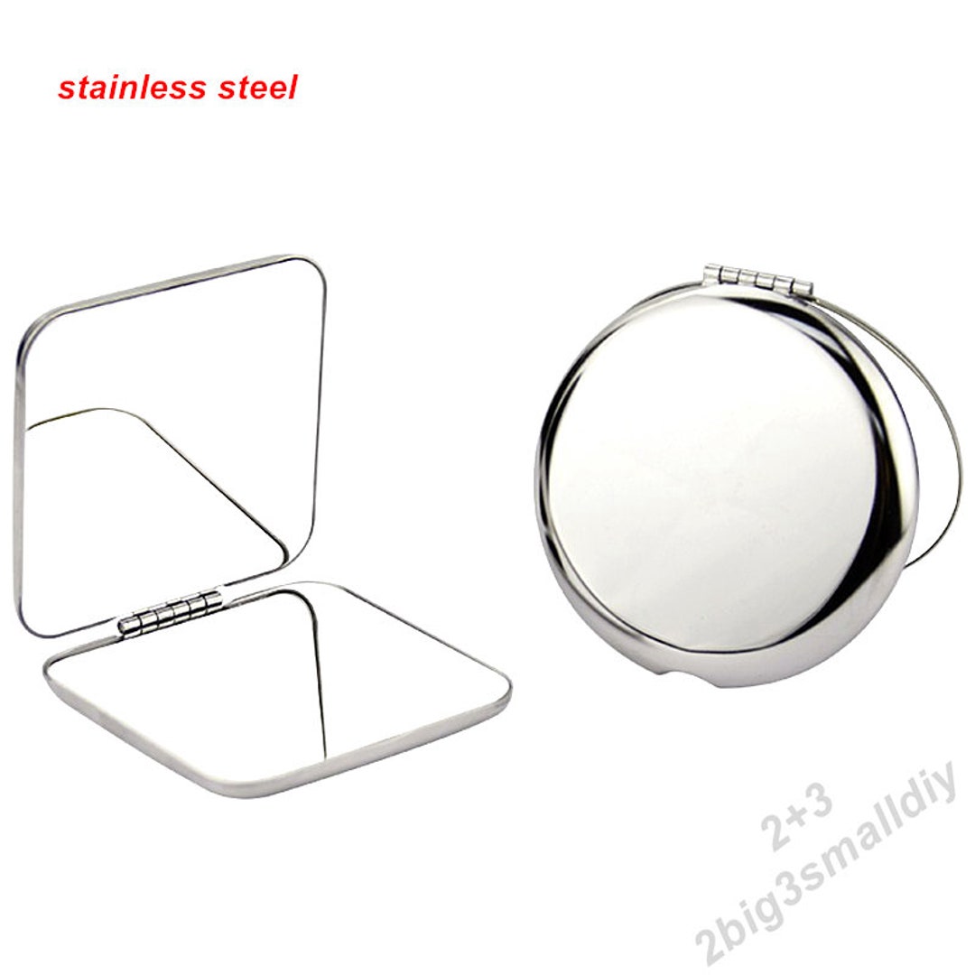 Blank Stainless Steel Compact Mirror,personalized Pocket Mirror,blank ...