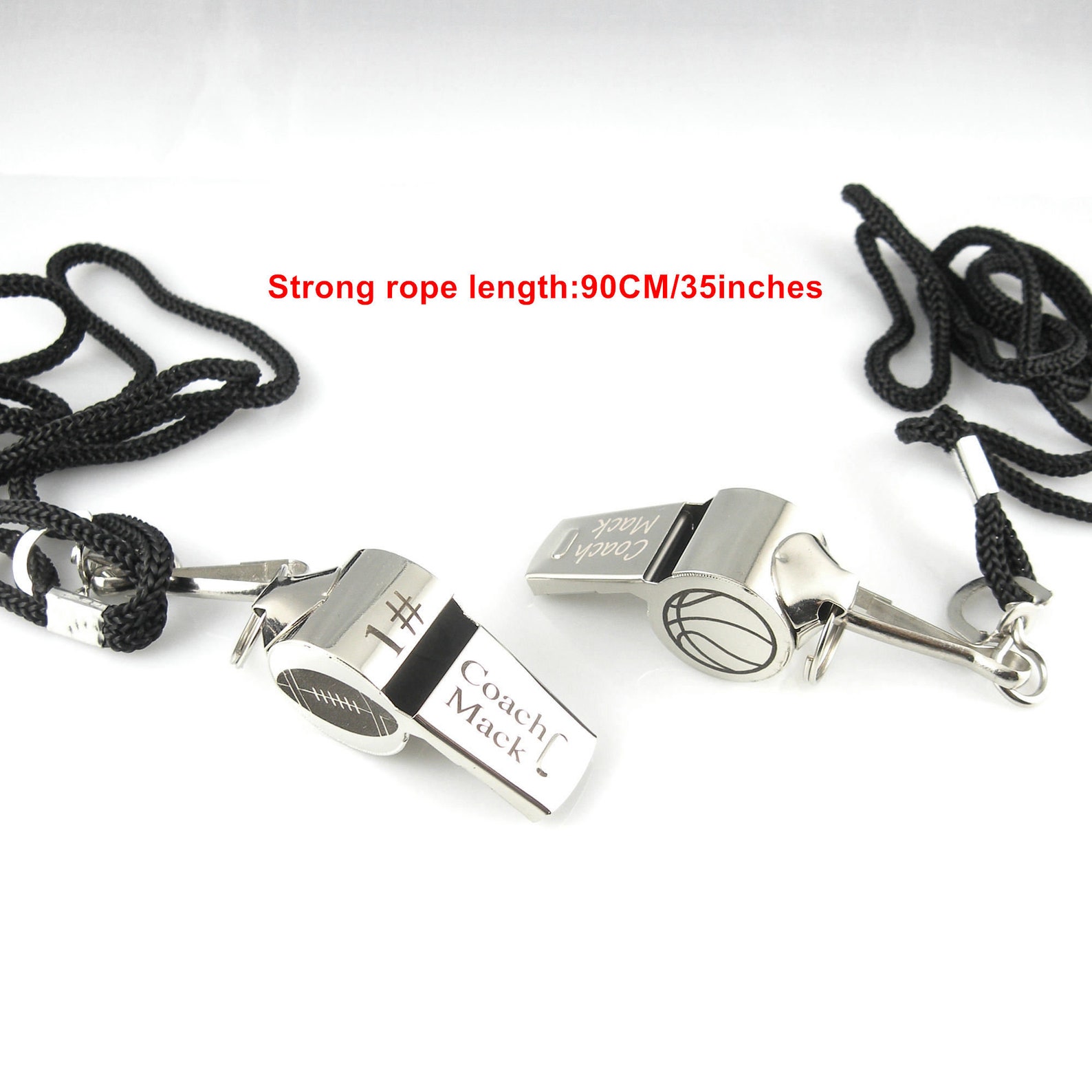 Personalized Whistle Necklace Custom Coach Whistle Necklace Engraved ...