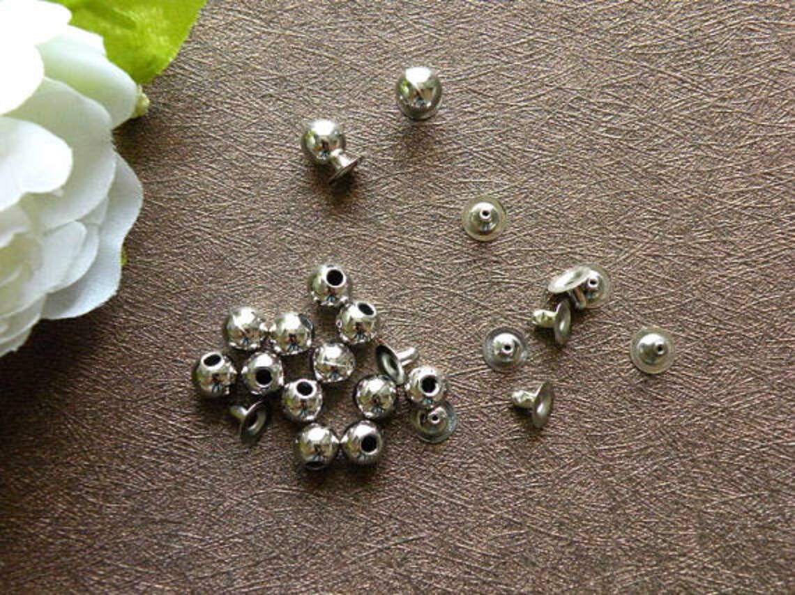 50 Pcs 12mm White Pearl Rivets,plastic Bead Rivets,diy Pearl Beads,diy ...