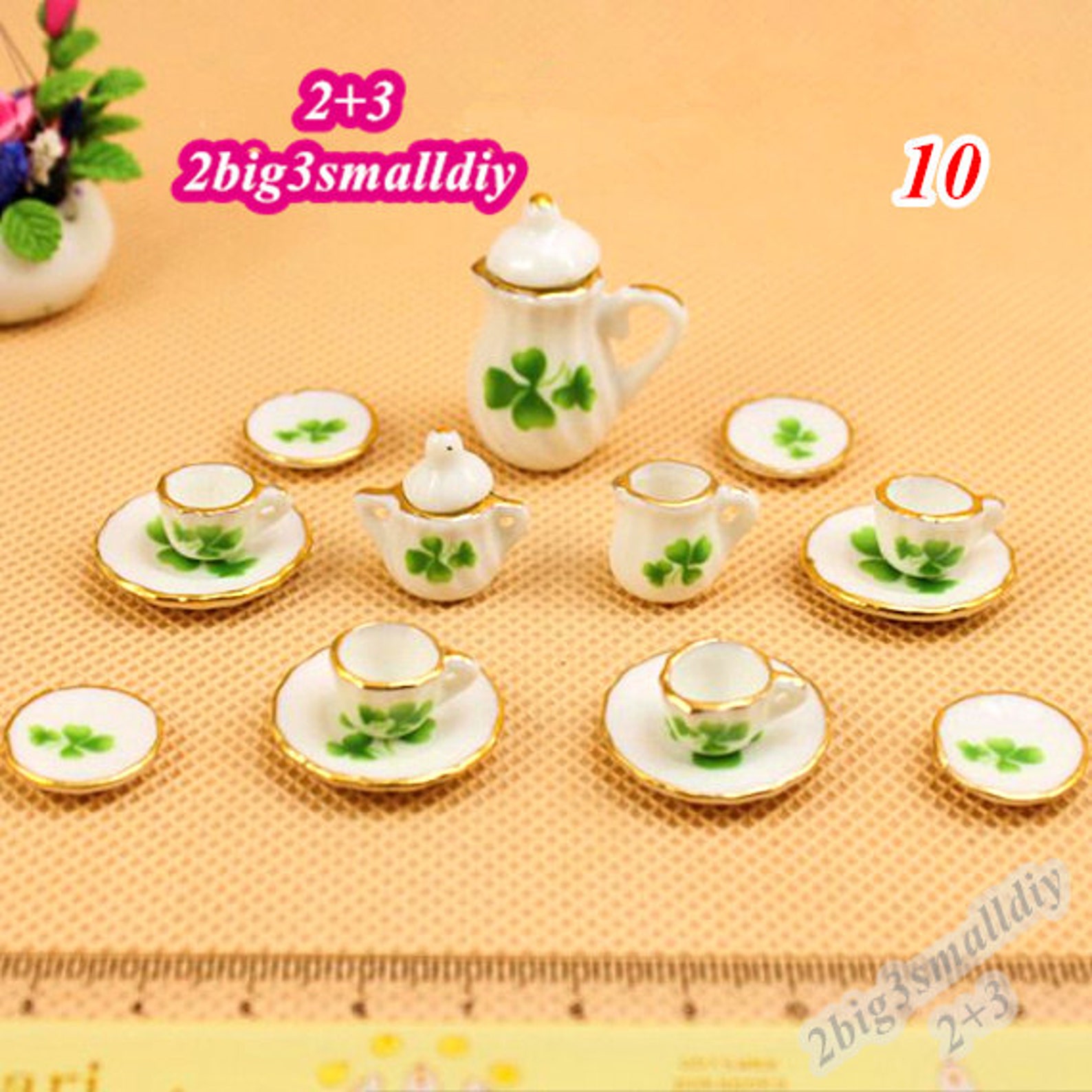 1 Set 1:12 Mini Ceramic Tea Set Charm Pendant Diy Necklace - Etsy