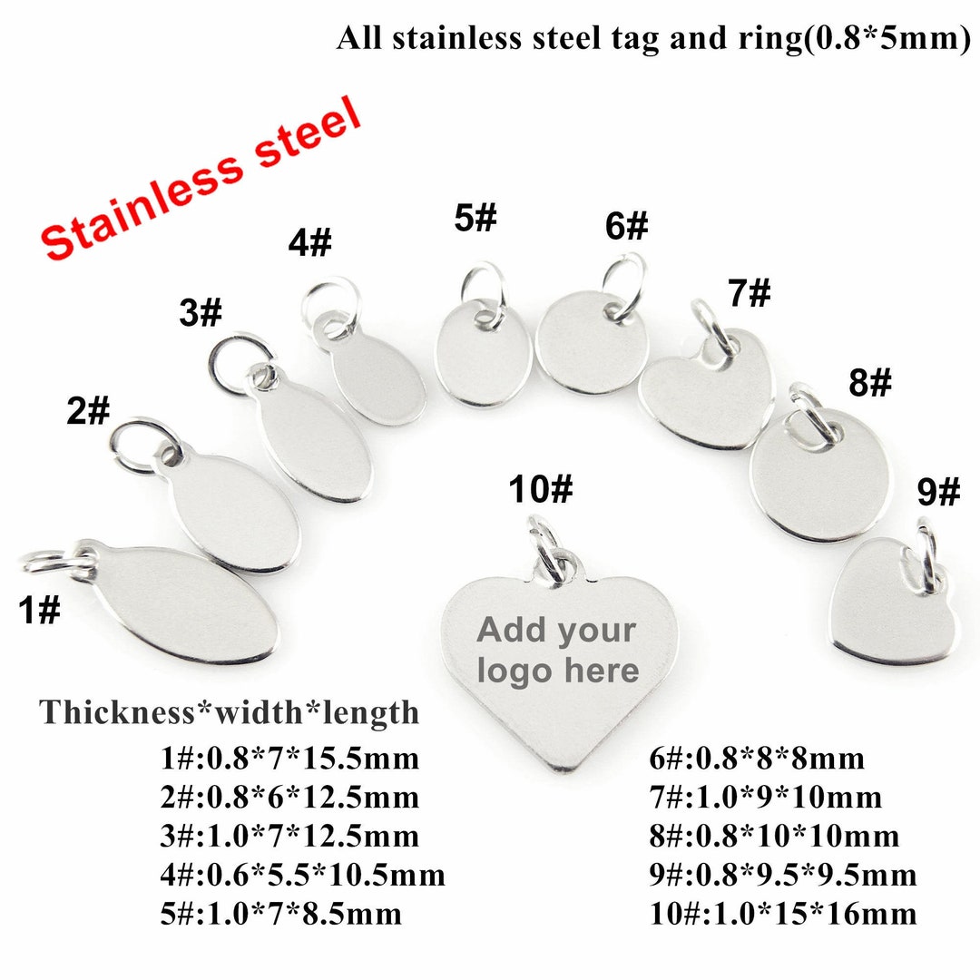 Personalized Mini Jewelry Tag Custom Logo Tags Engraved Stainless Steel ...
