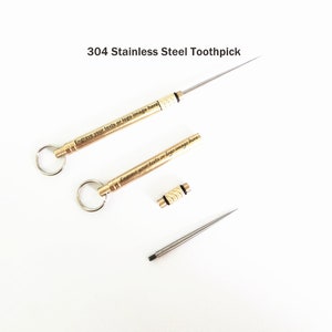 Personalized Toothpick Custom Brass Toothpick Engraved Stainless Steel ...