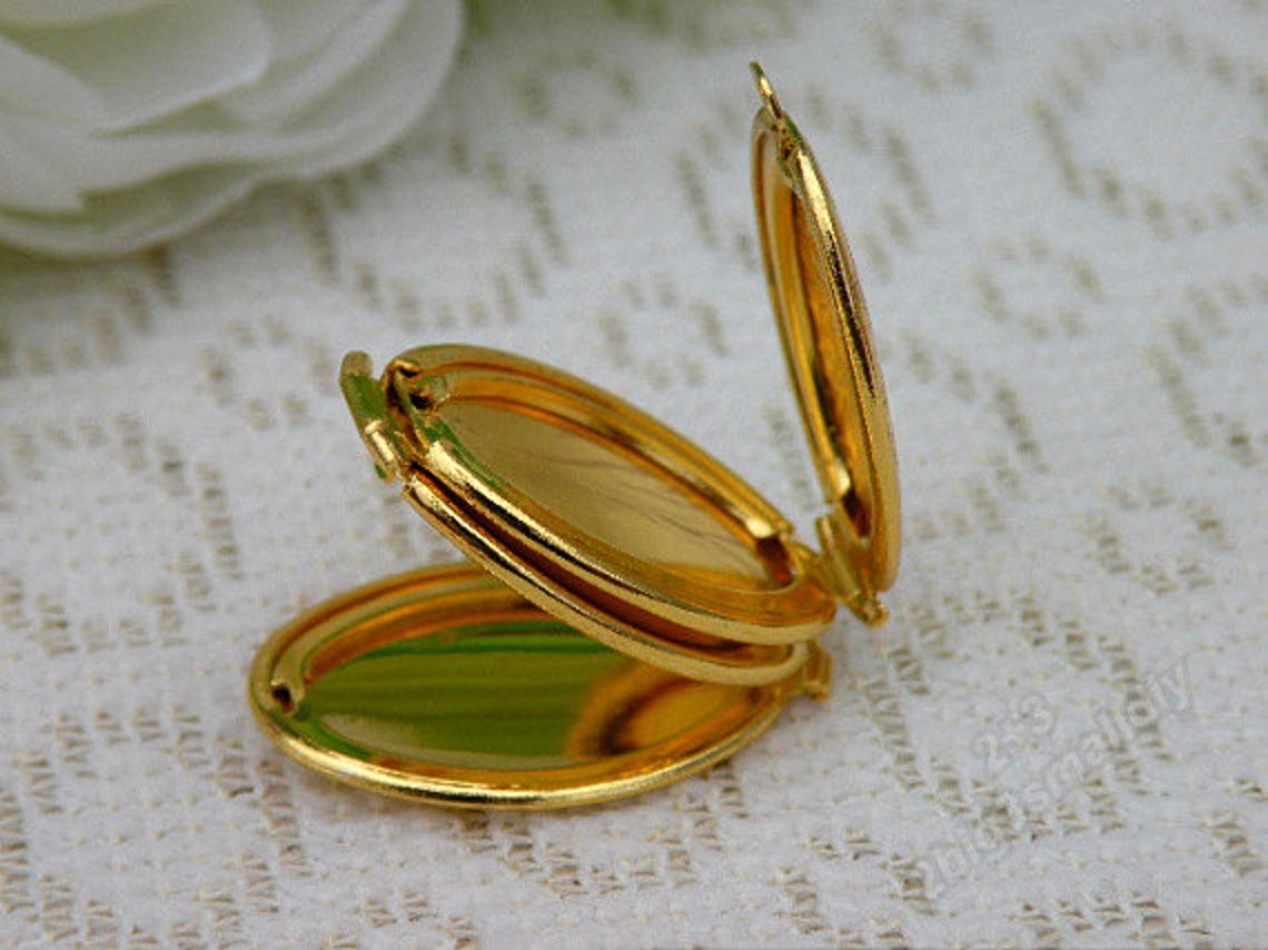 1pcs 35x20x8mm Rose Gold Four Photos Folding Oval Shape Locket - Etsy