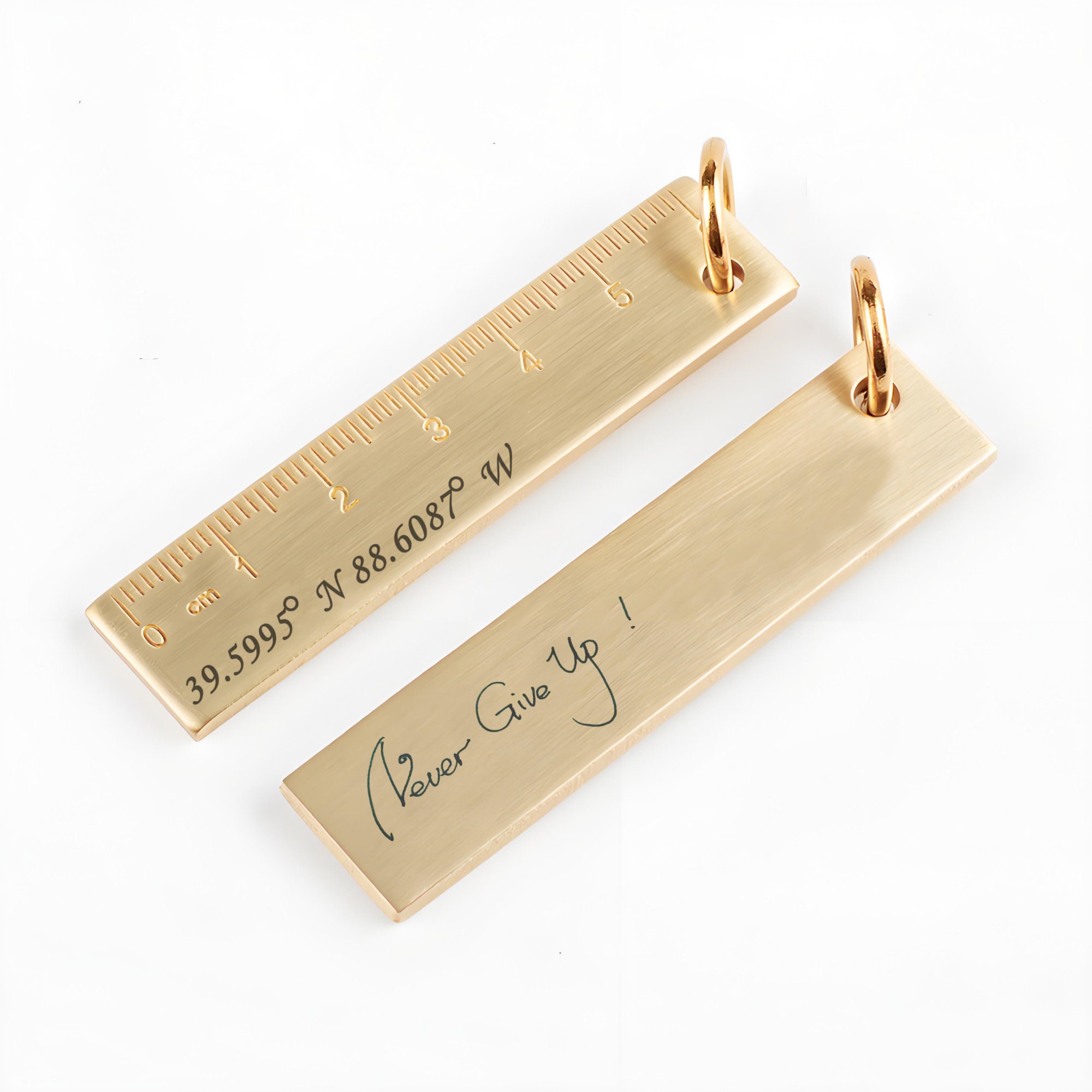 Personalized Mini Brass Ruler Engraved Handwriting Ruler Custom Name ...