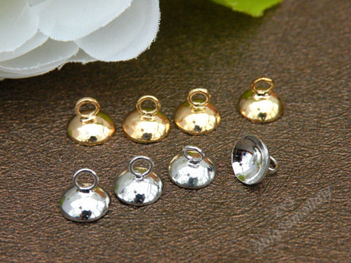 30pcs 8mm White Gold Caps for Glass Globe Vialsglass Ball - Etsy