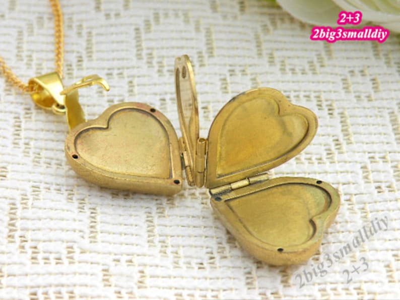 Pure Brass Four Photos Heart Shape Locket Necklace With Gold - Etsy