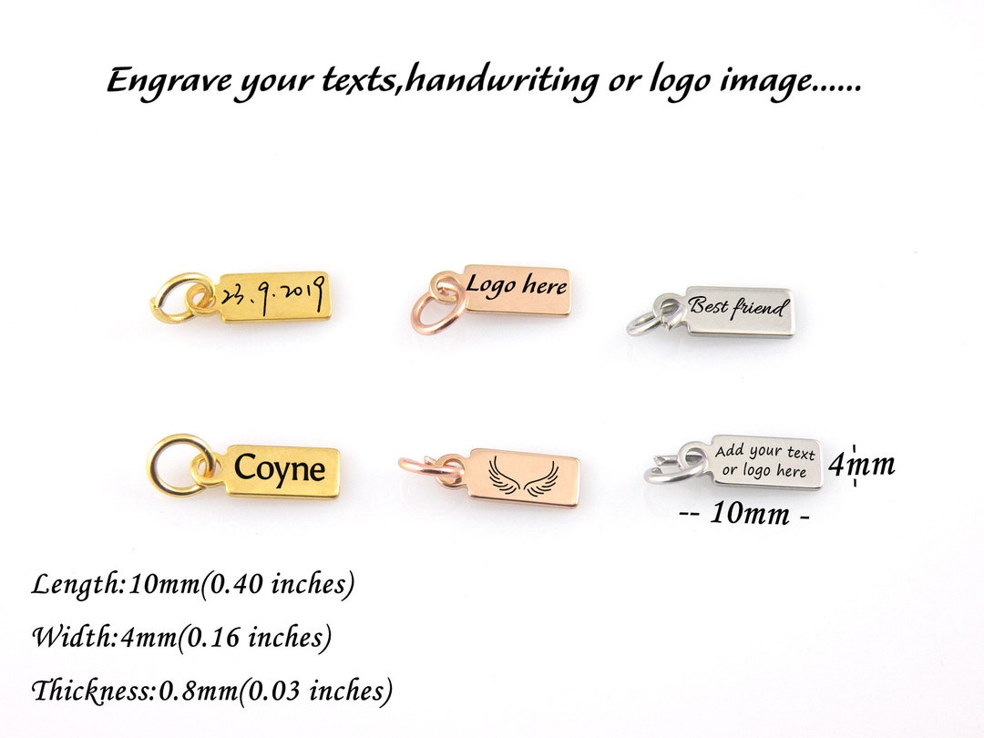 Personalized Mini Rectangle Jewelry Tag Custom Logo Tags Engraved ...