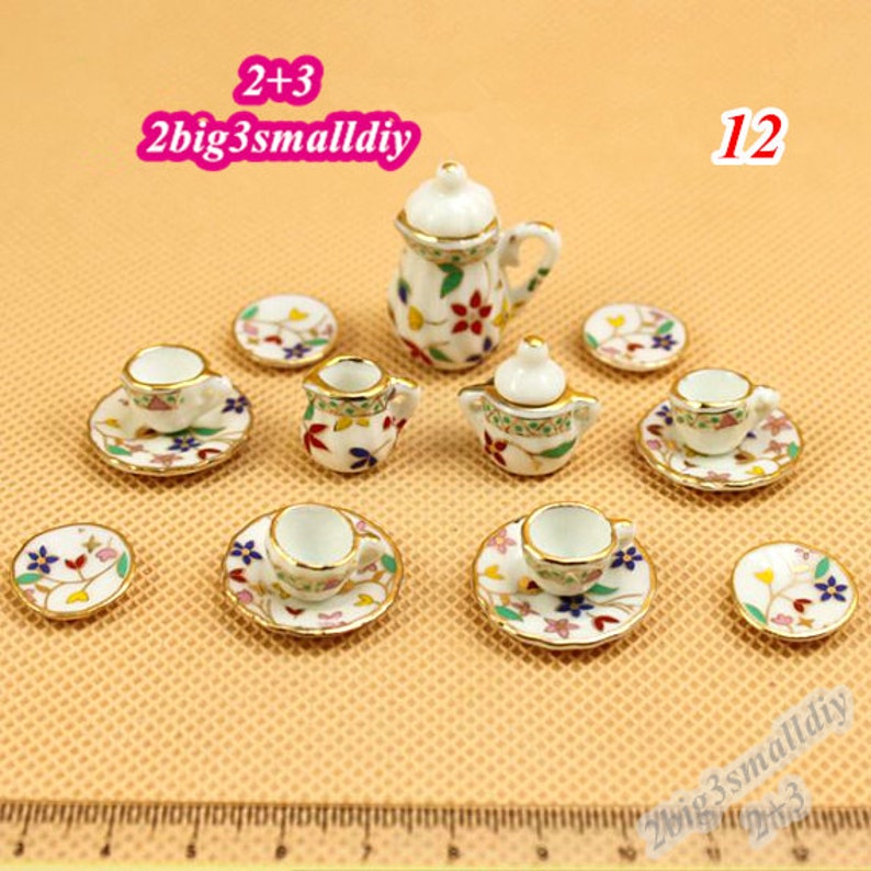 1 Set 1:12 Mini Ceramic Tea Set Charm Pendant Diy Necklace - Etsy
