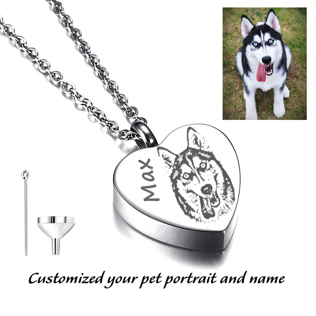 Personalized Stainless Steel Heart Shape Ashes Locket Custom Memorial ...
