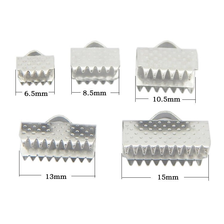 50 Pcs Stainless Steel Ribbon Crimp Ends Fasteners Clasp | Etsy