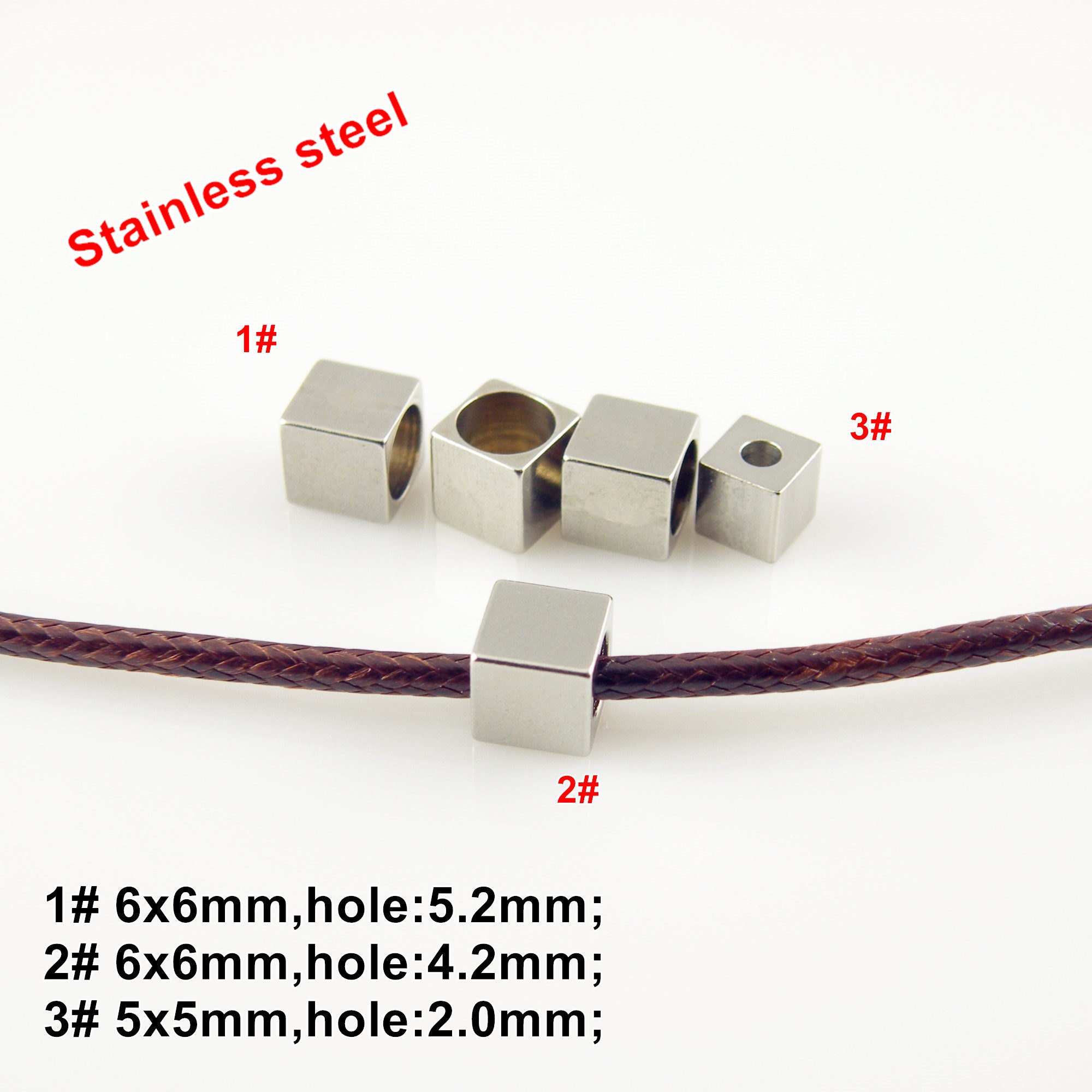 Personalized Square Spacer Bead Custom Text Beads Engraved - Etsy