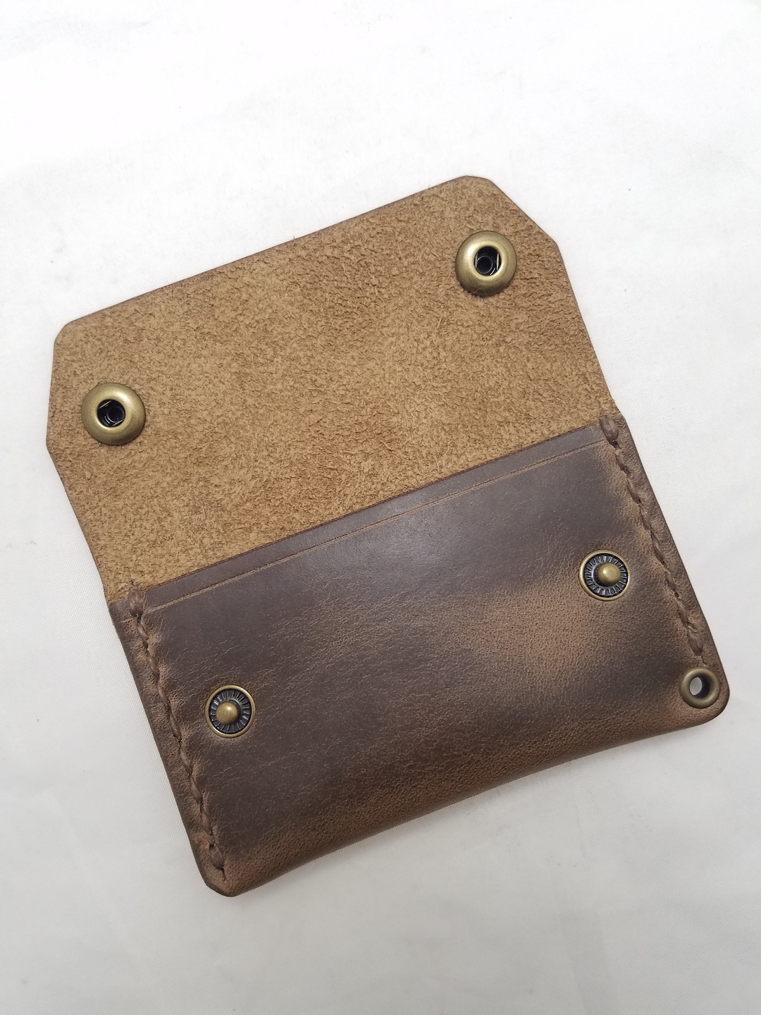 Small Leather Wallet, Horween Leather One Pocket Wallet, Unique Custom ...