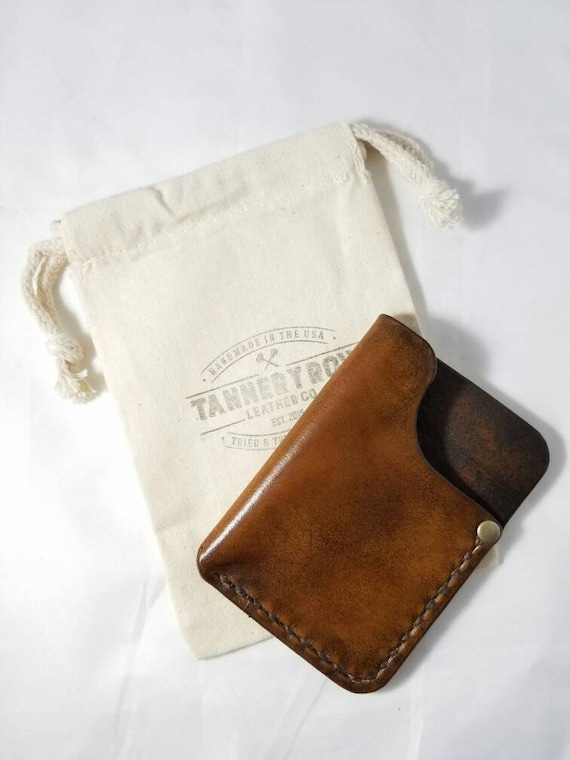 Men's Wallet Slim Leather Wallet Small Profile | Etsy