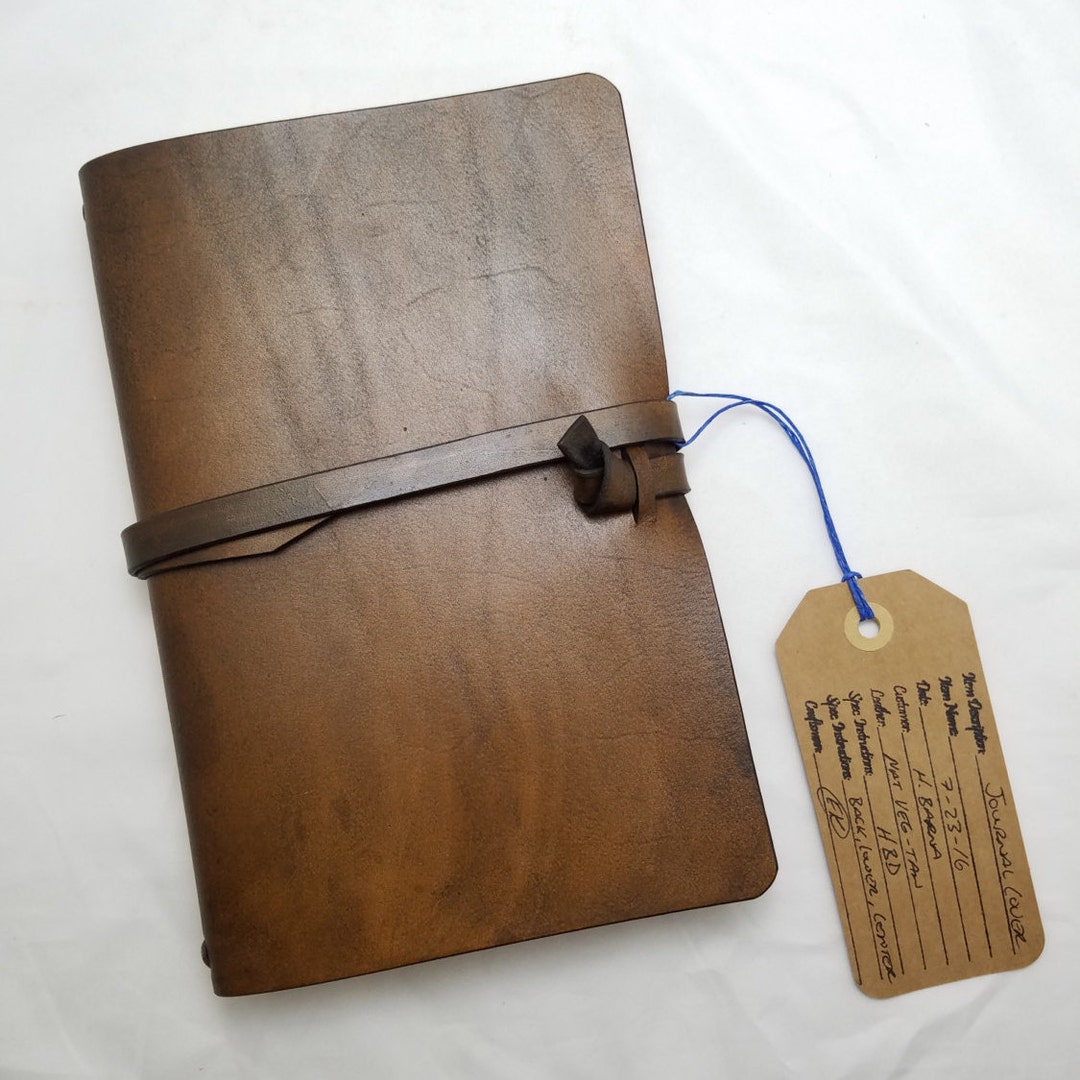 Handmade Leather Journal Cover in Personalized Color - Includes Genuine ...