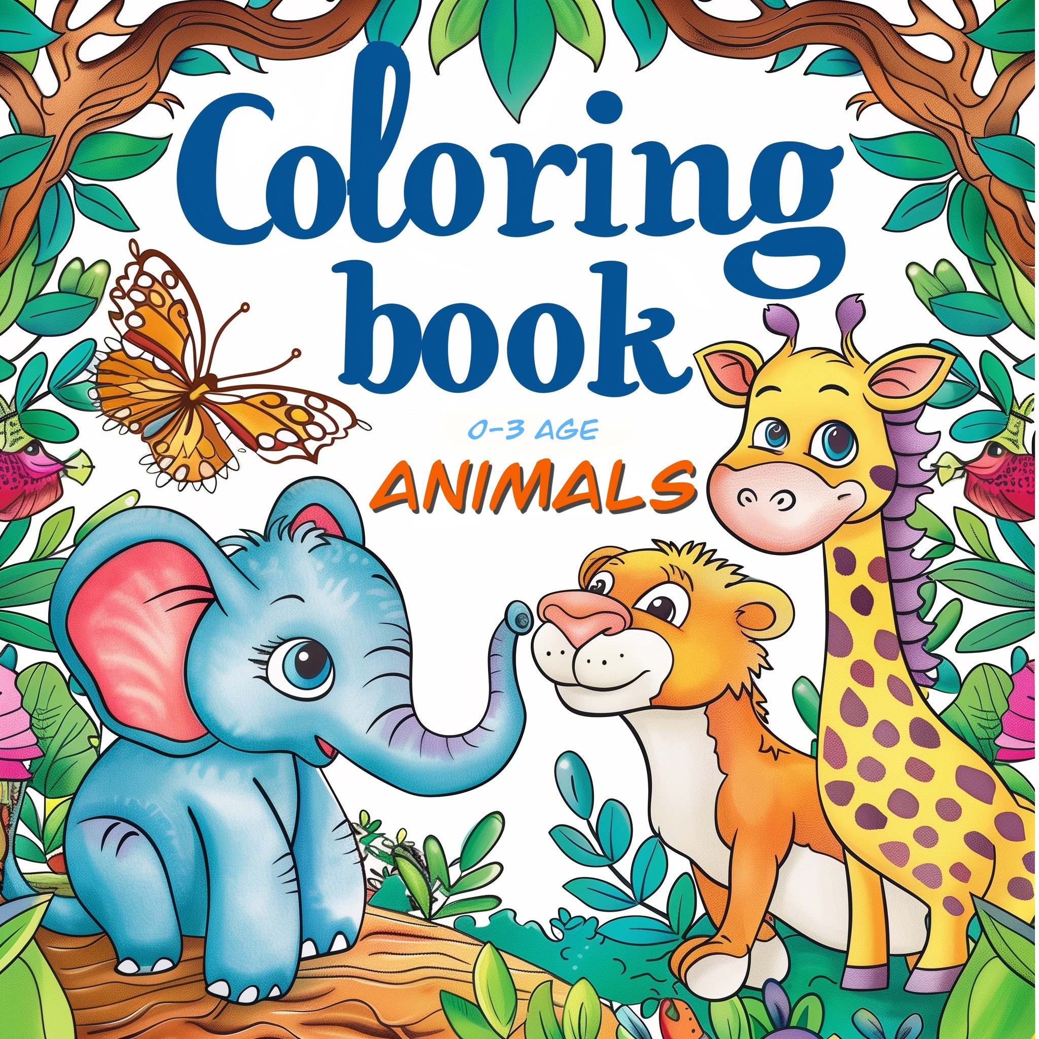 Kawaii Cute Animals Coloring Book for Kids 35 Pages Cute Coloring Book ...