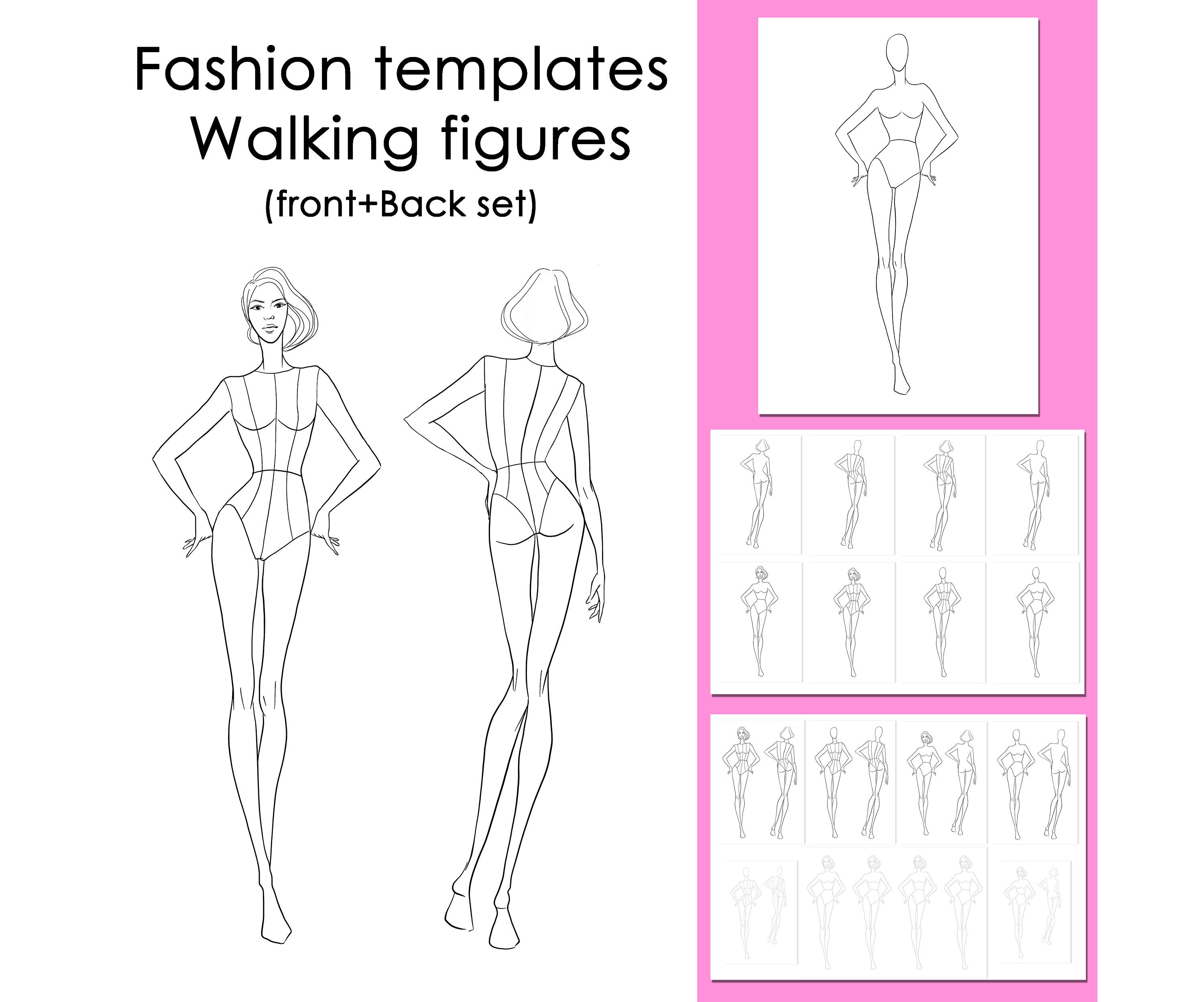 Fashion Figure Sketch Print Croquis Schizzo Campione Template - Etsy UK