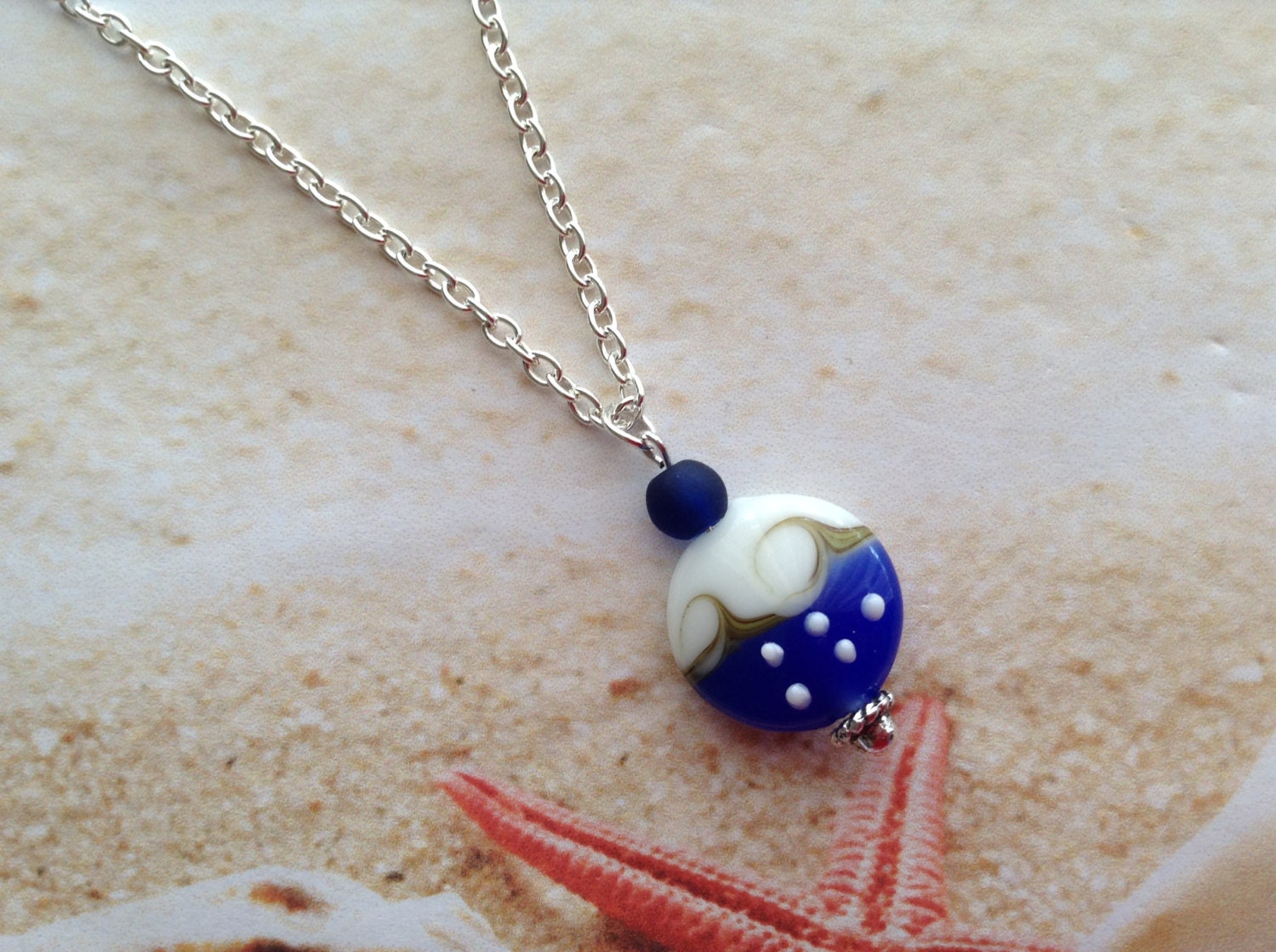 Nautical Wave Lampwork Bead Design Ocean Waves Necklace Beach - Etsy UK